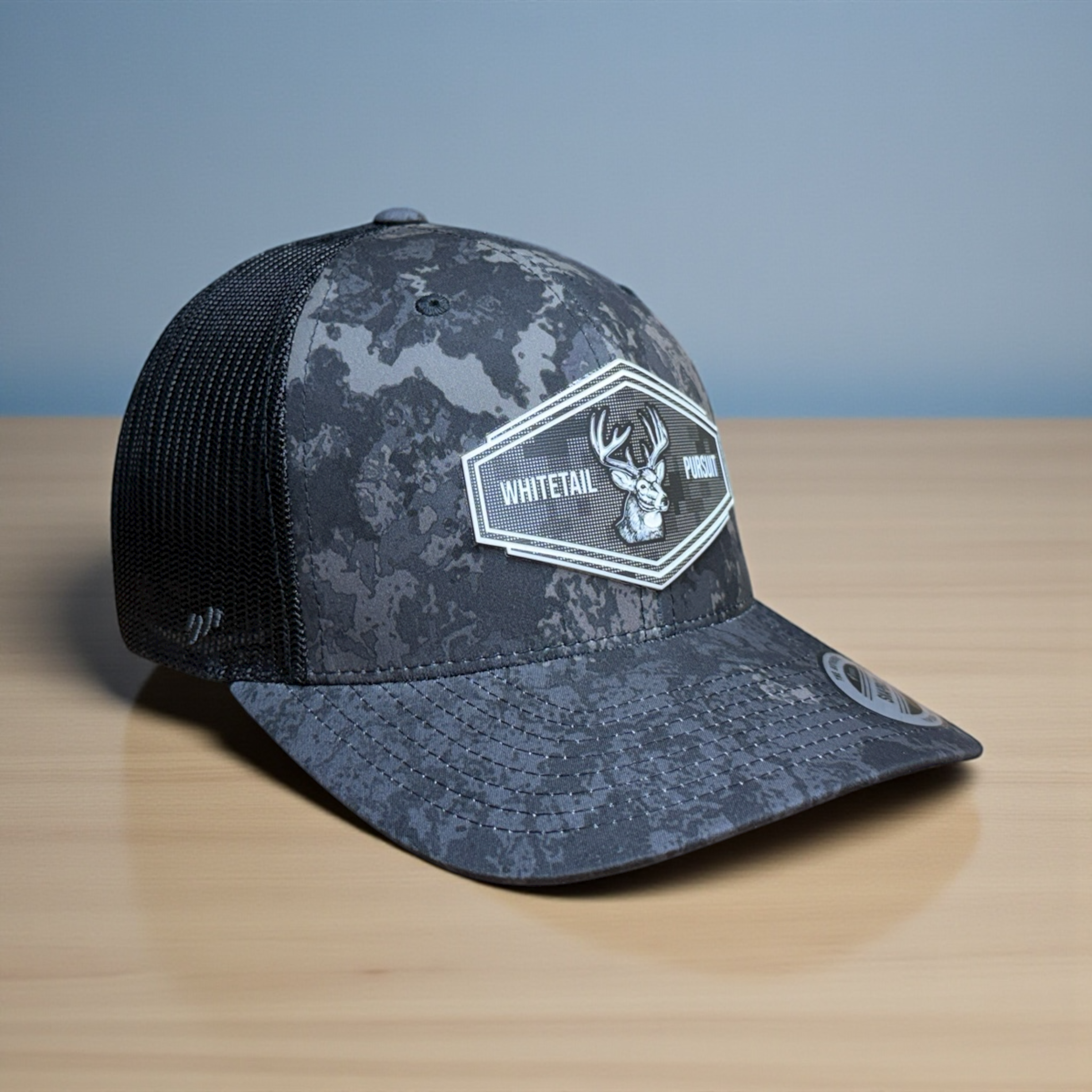 Yupoong 6606 in Poseidon Black Camo – Mountaintop Designs